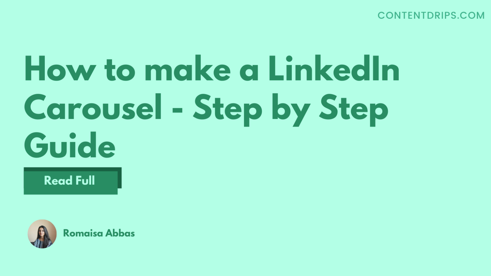 How to make a LinkedIn Carousel - Step by Step Guide - Contentdrips