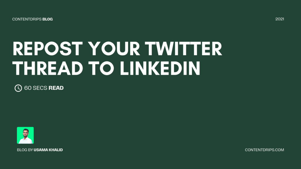 How to repost your Twitter thread on LinkedIn? We built a tool ...