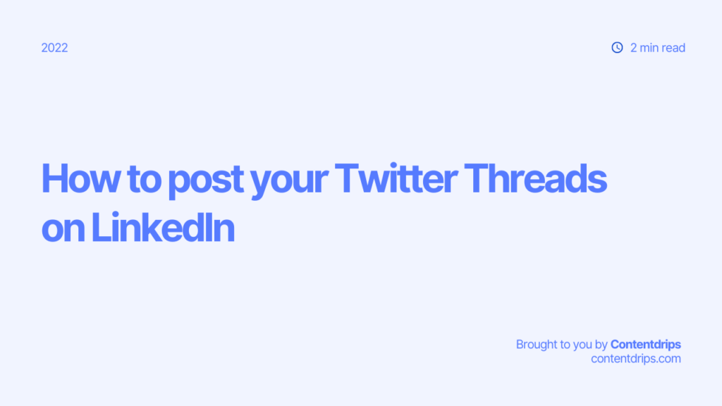 How to post your Twitter Threads on LinkedIn as carousel posts ...