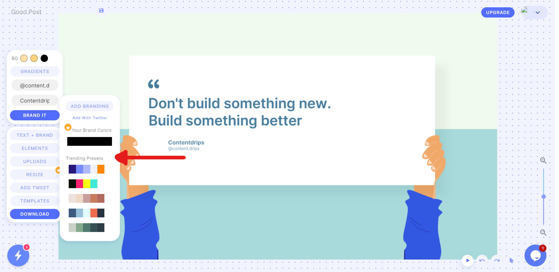 How to brand posts in Contentdrips? - Contentdrips