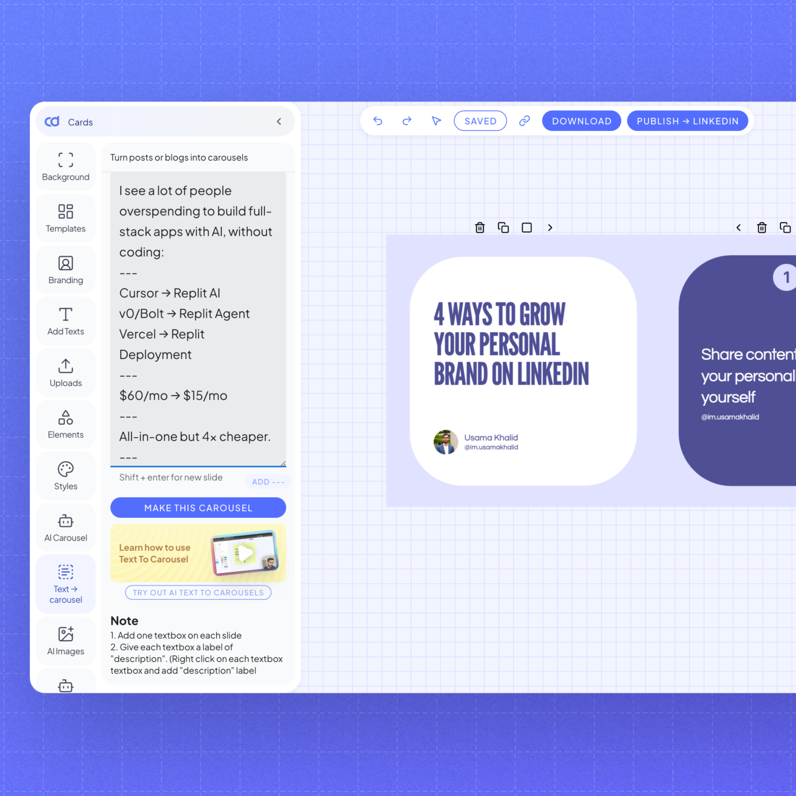 FREE Instagram Carousel Maker [Create Stunning Carousels]