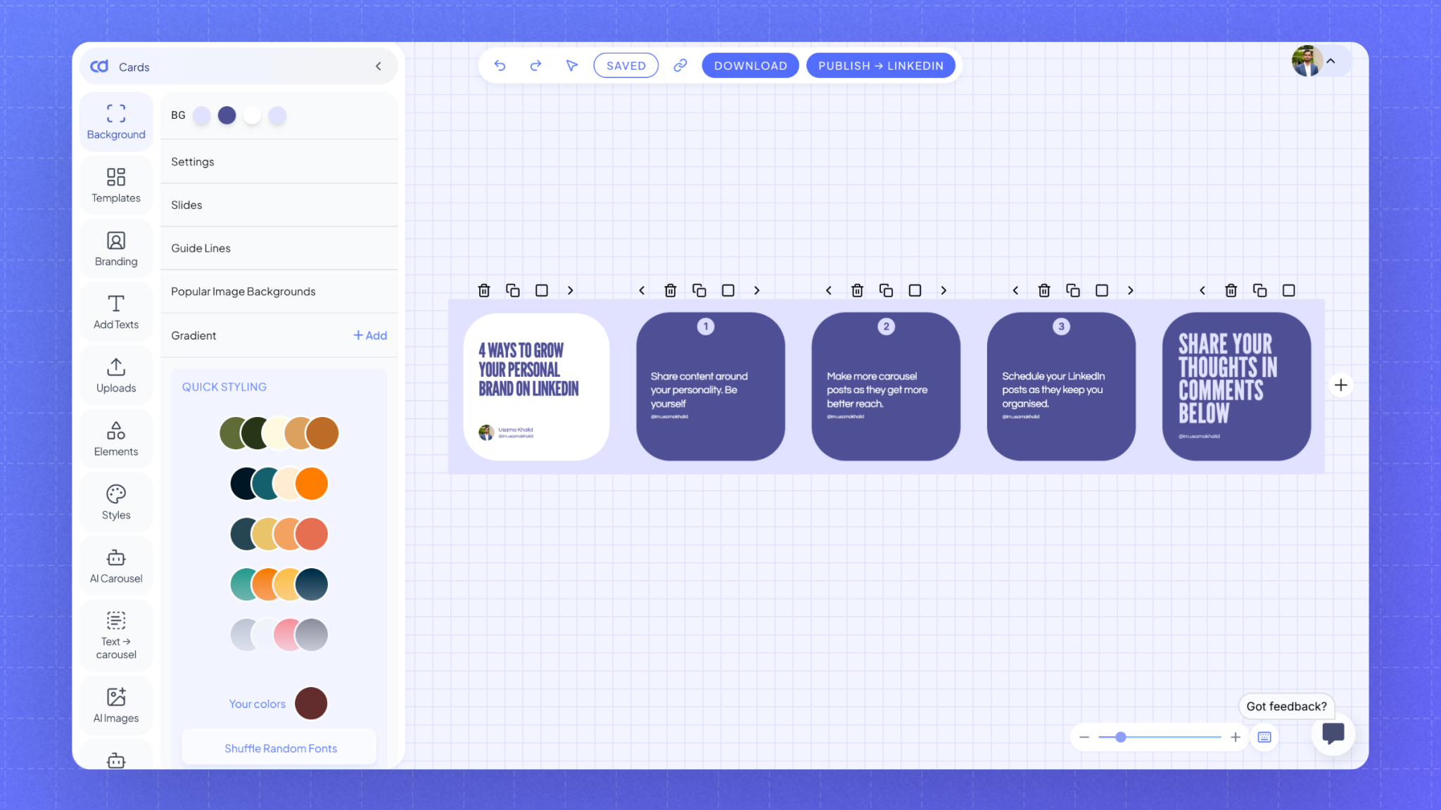 How to use Text To Carousel Feature of Contentdrips (2024) - Contentdrips
