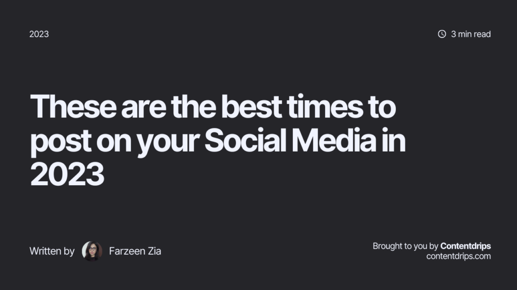 These are the best times to post on your Social Media in 2023 ...