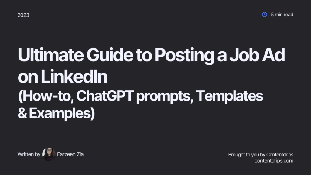 Ultimate Guide to Posting a Job Ad on LinkedIn (How-to, ChatGPT prompts ...