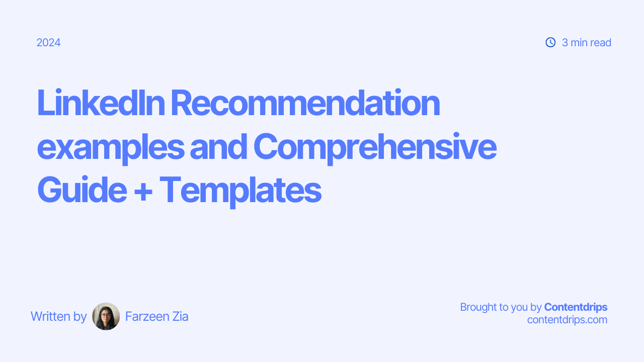 LinkedIn Recommendation Examples and Comprehensive Guide + Templates ...