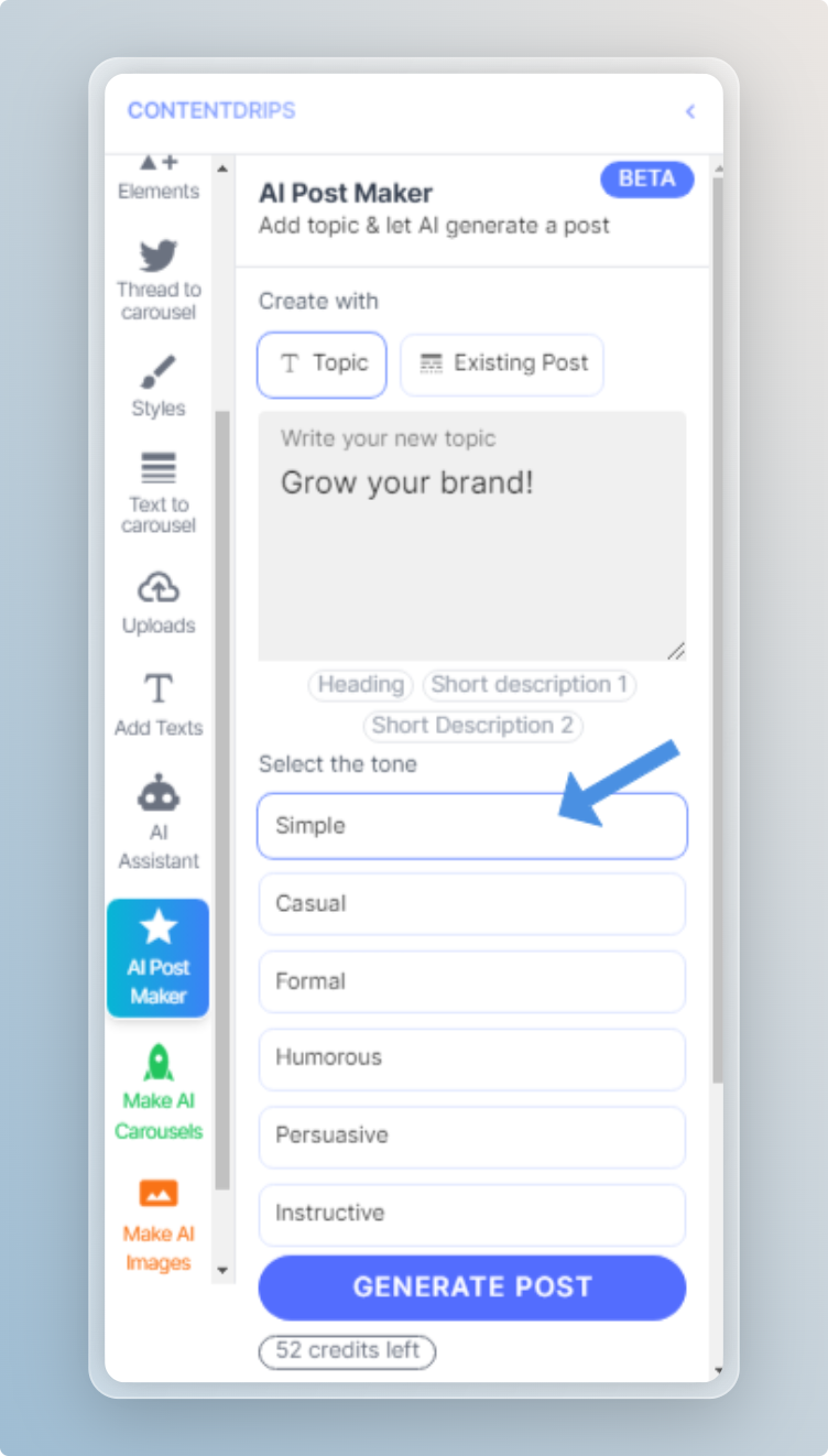 All about Contentdrips' New AI Post Maker - Contentdrips